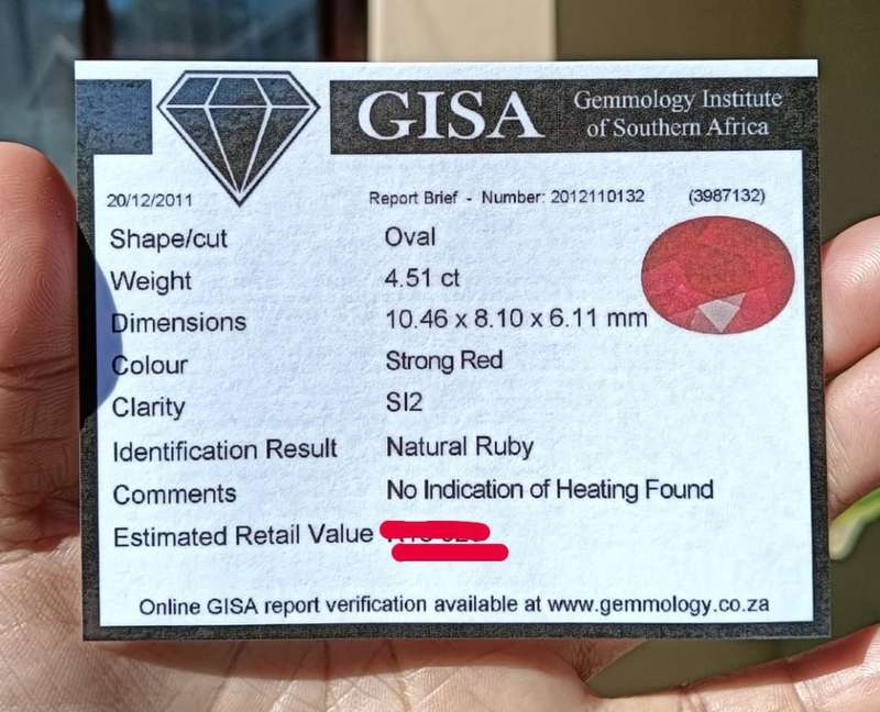 Rubies - GISA CERTIFIED BLOOD RED 4.55CT RUBY GEMSTONE - UV STRONG RED! HIGH THERMAL ...